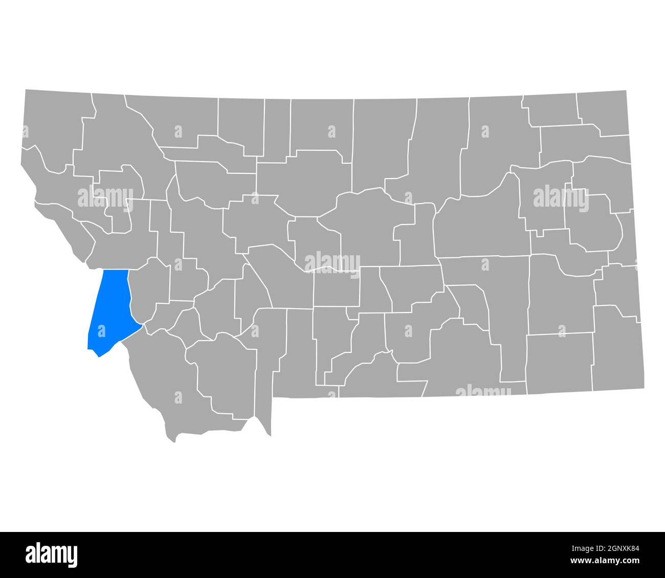 Map of Ravalli in Montana Stock Photo - Alamy