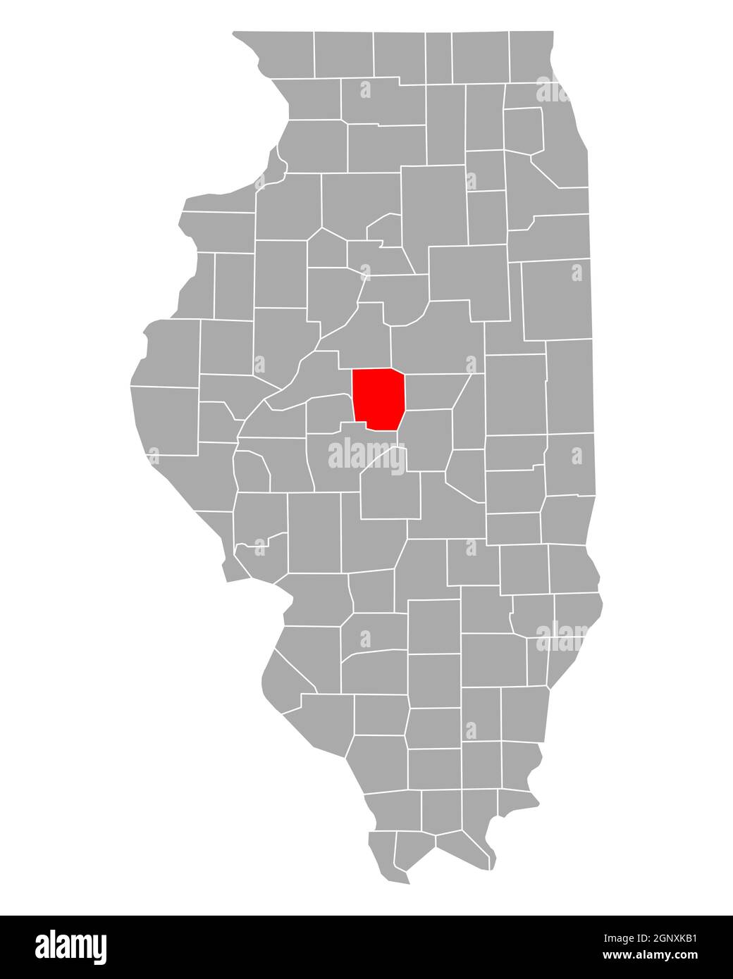 Map of Logan in Illinois Stock Photo - Alamy