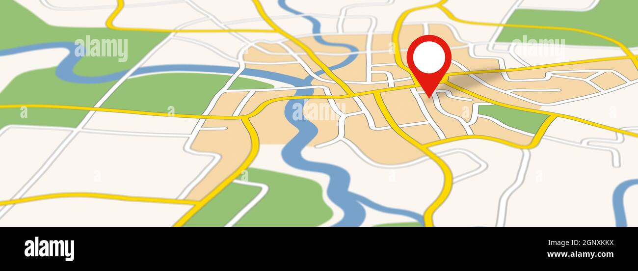 Generic city map with an icon Stock Photo - Alamy