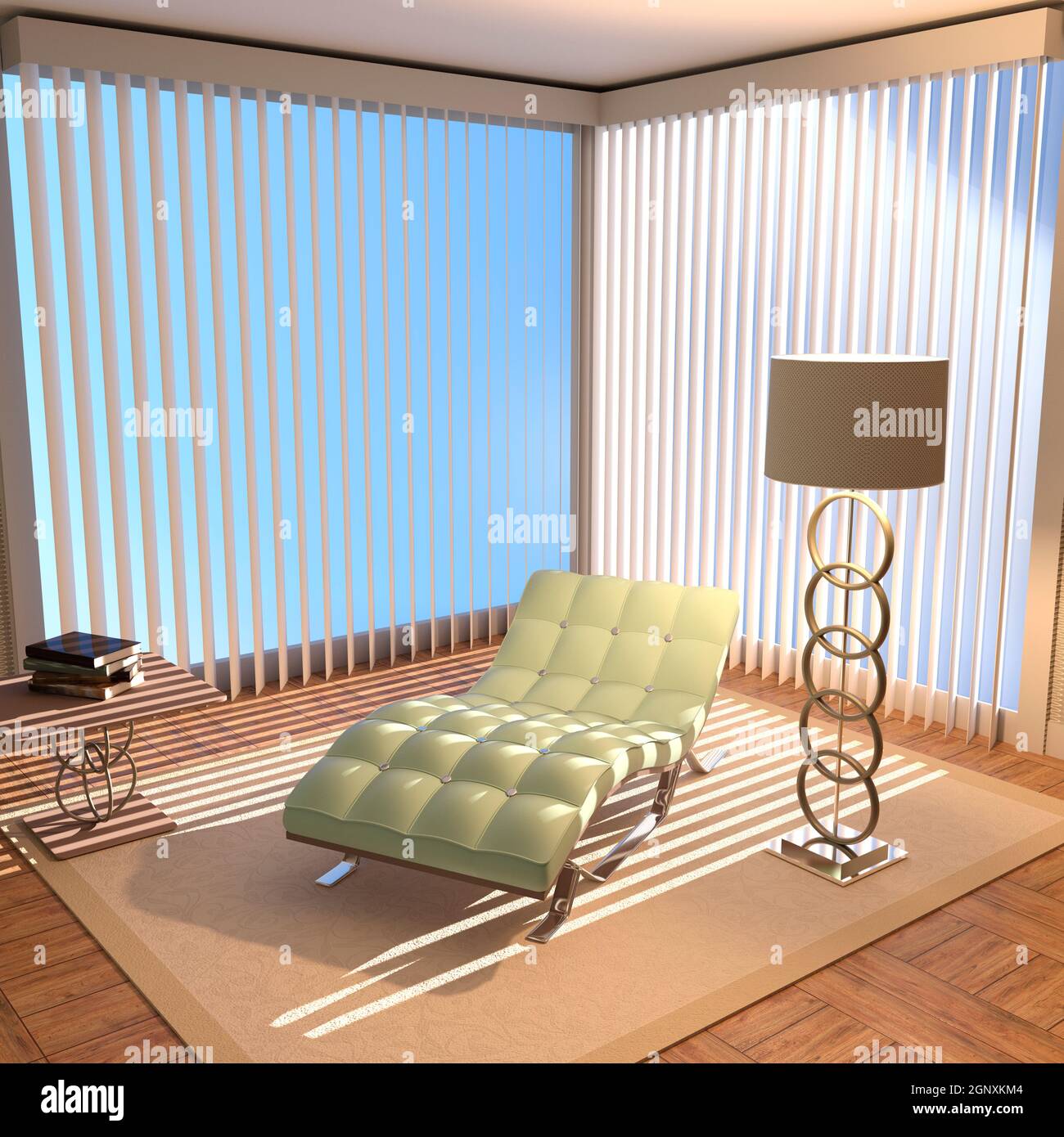 3D rendering of a living room interior Stock Photo - Alamy