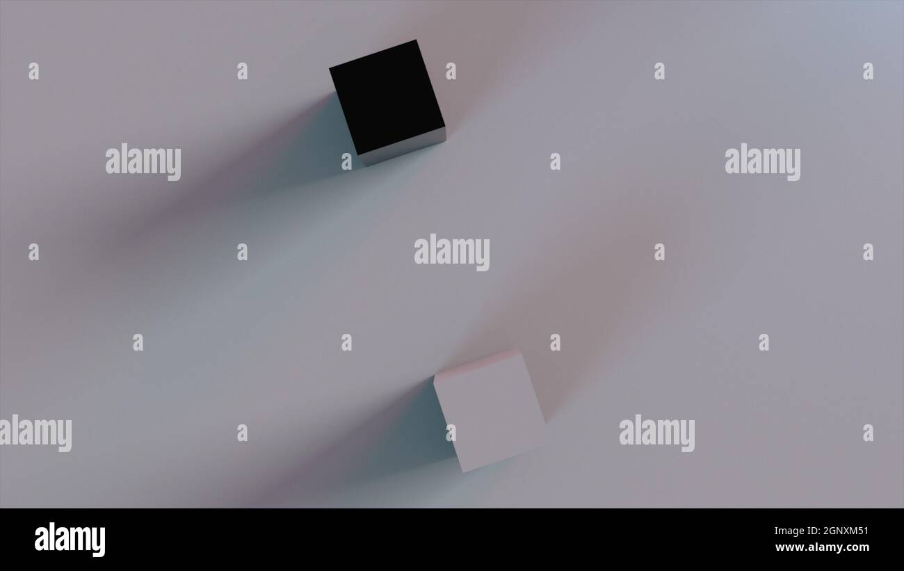 Ring construction from rotation cubes, computer generated. 3d rendering ...