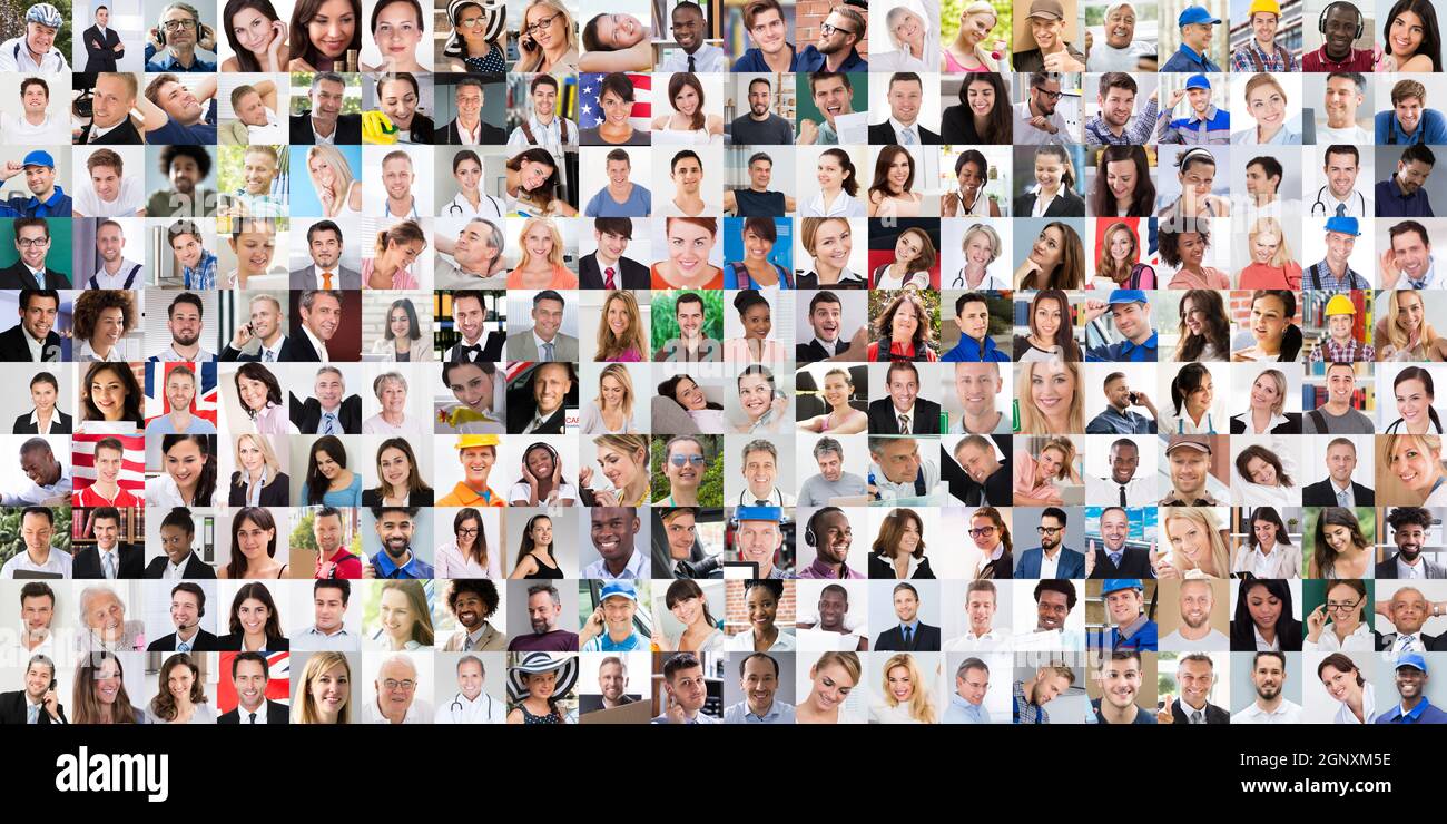 Diverse People Face Or Avatar Portrait Collage Stock Photo - Alamy