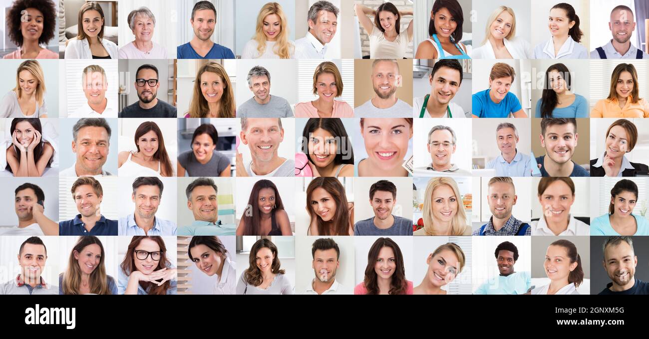 Diverse People Face Or Avatar Portrait Collage Stock Photo - Alamy