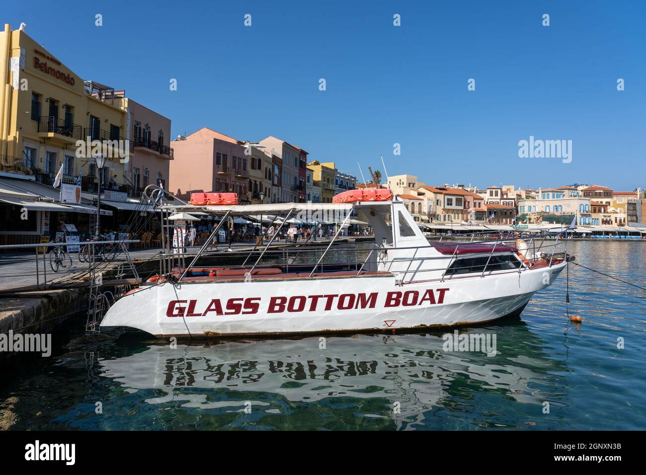 Glass Bottom Tour Boat on Crete Stock Photo - Alamy
