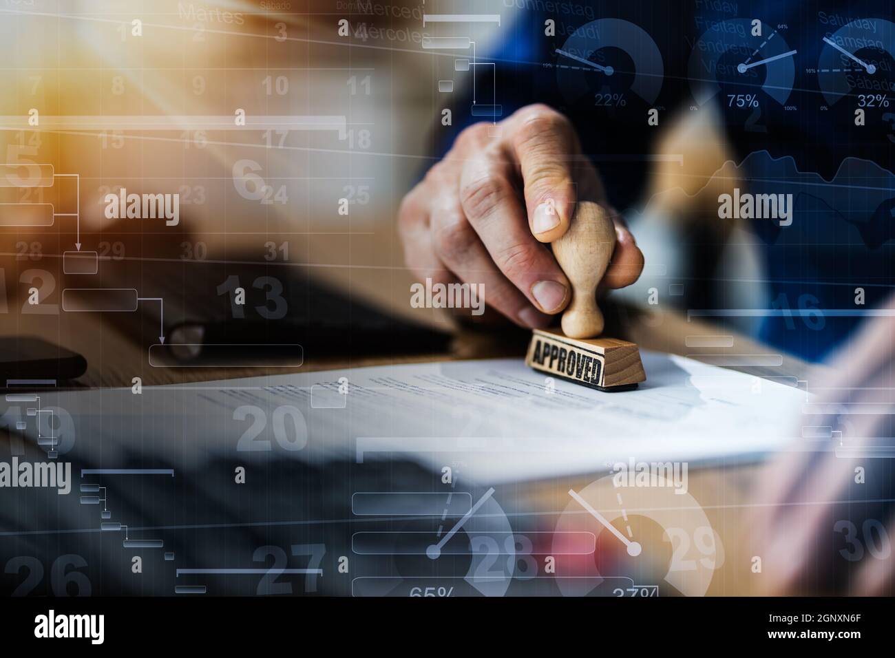 Approved Document Stamp Or Permit Stamper In Office Stock Photo - Alamy