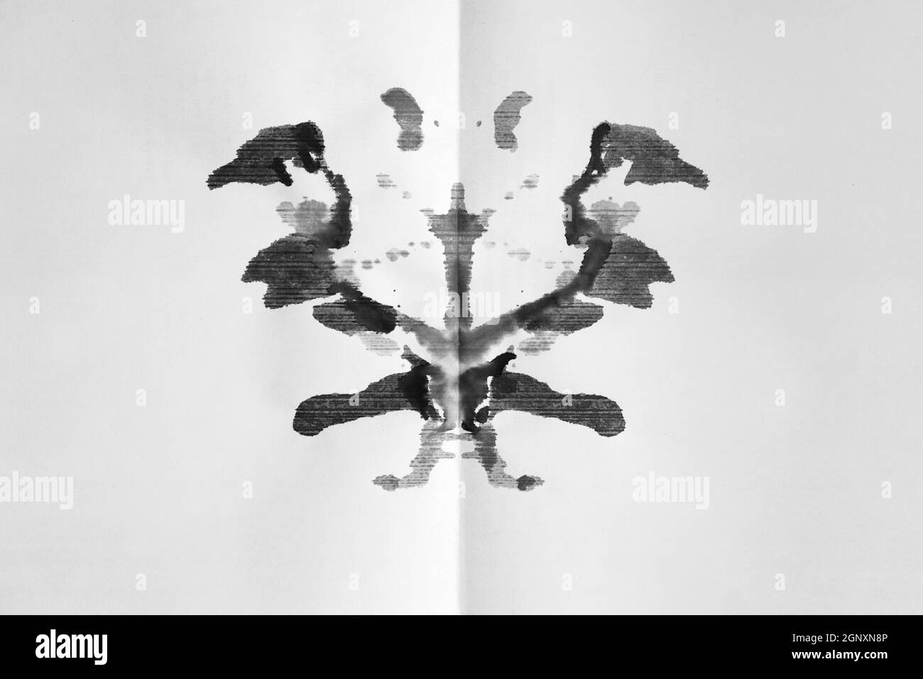 Rorschach inkblot test, symmetric illustration made of watercolor and ...