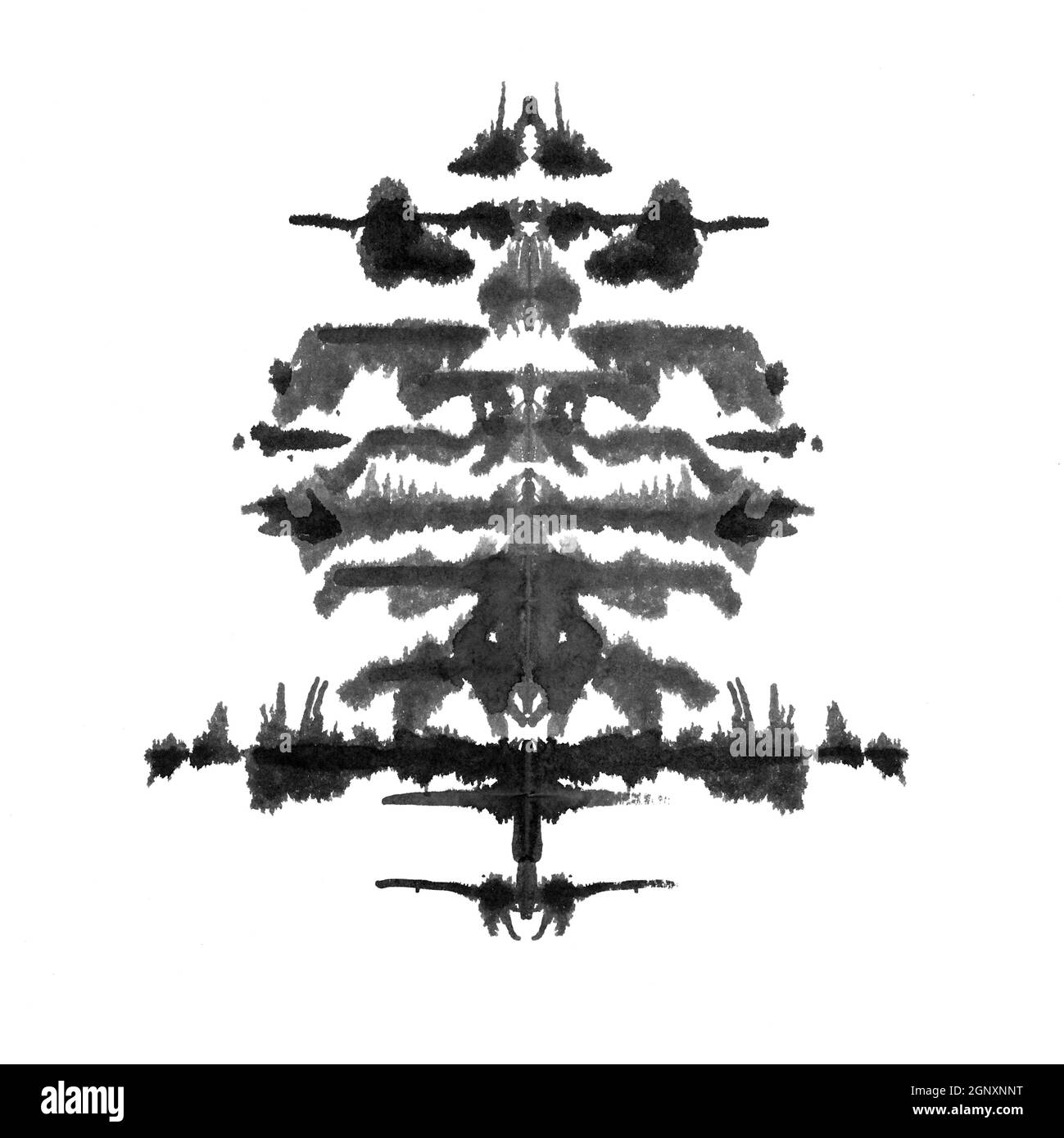 Rorschach inkblot test, symmetric illustration made of watercolor and ...