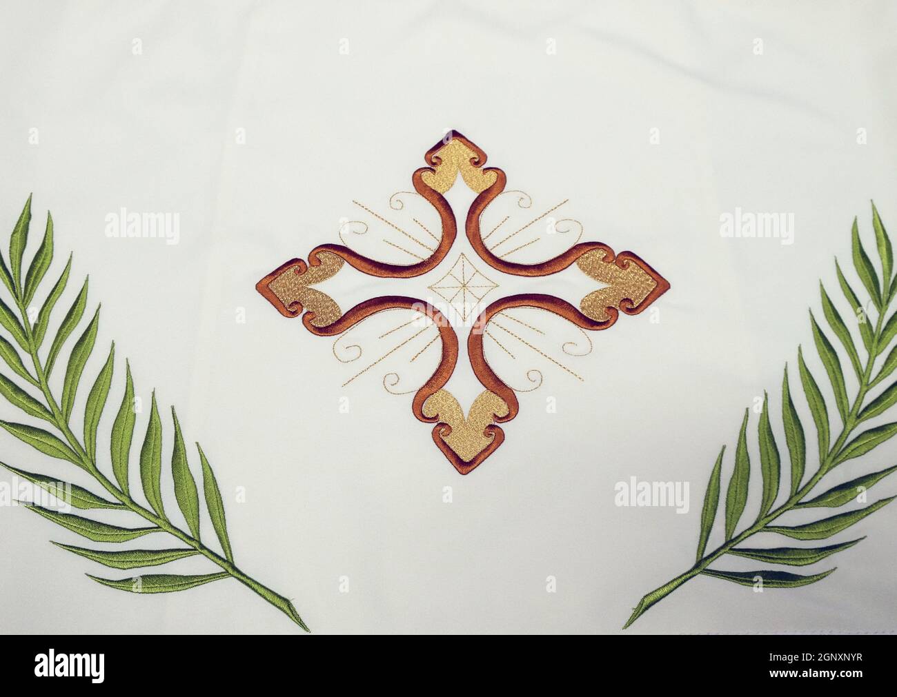 Cross, detail of church vestment made by the Sisters of Charity of ...