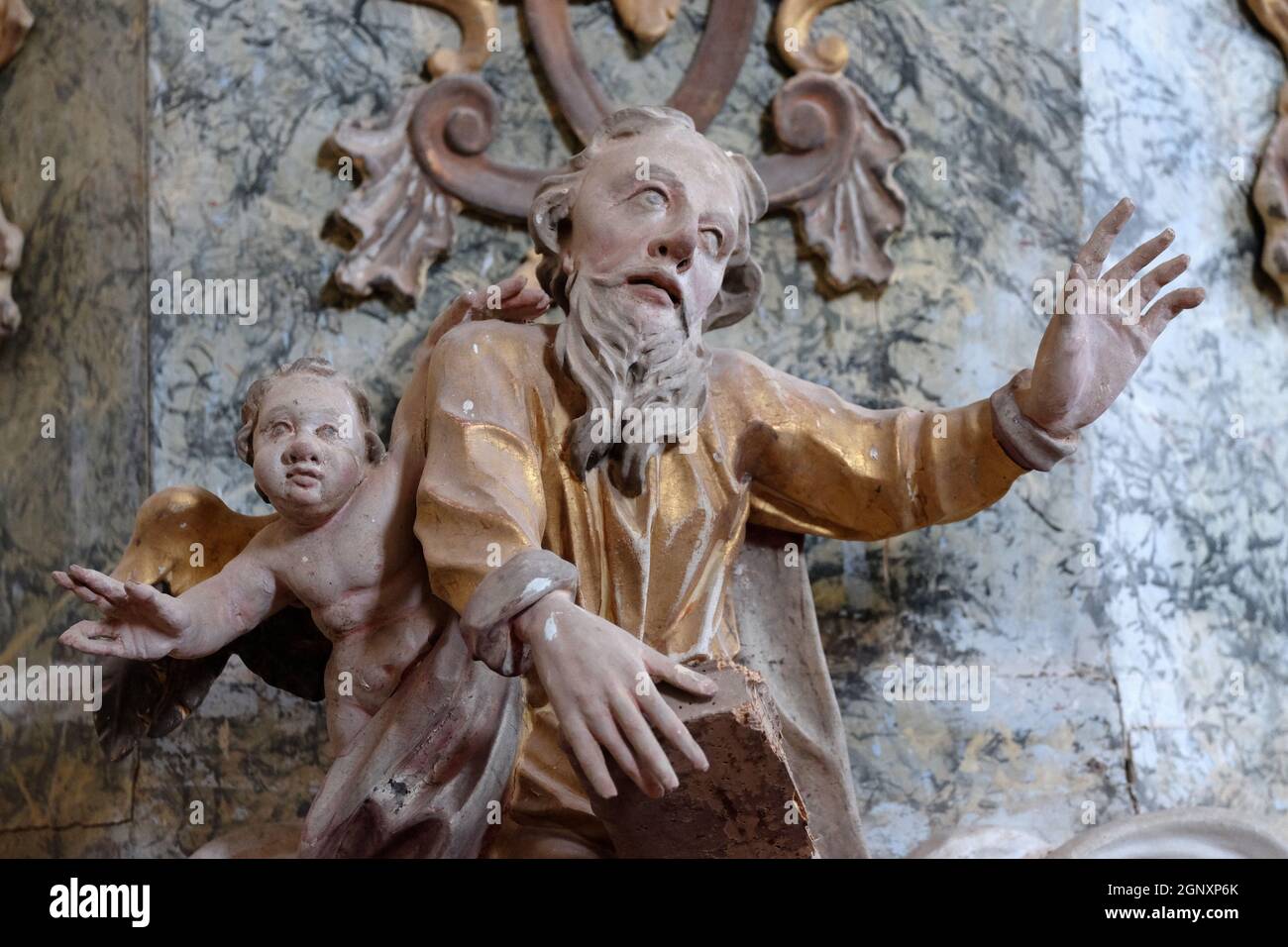 Saint Matthew the Evangelist, pulpit in the chapel of St. Wolfgang in ...
