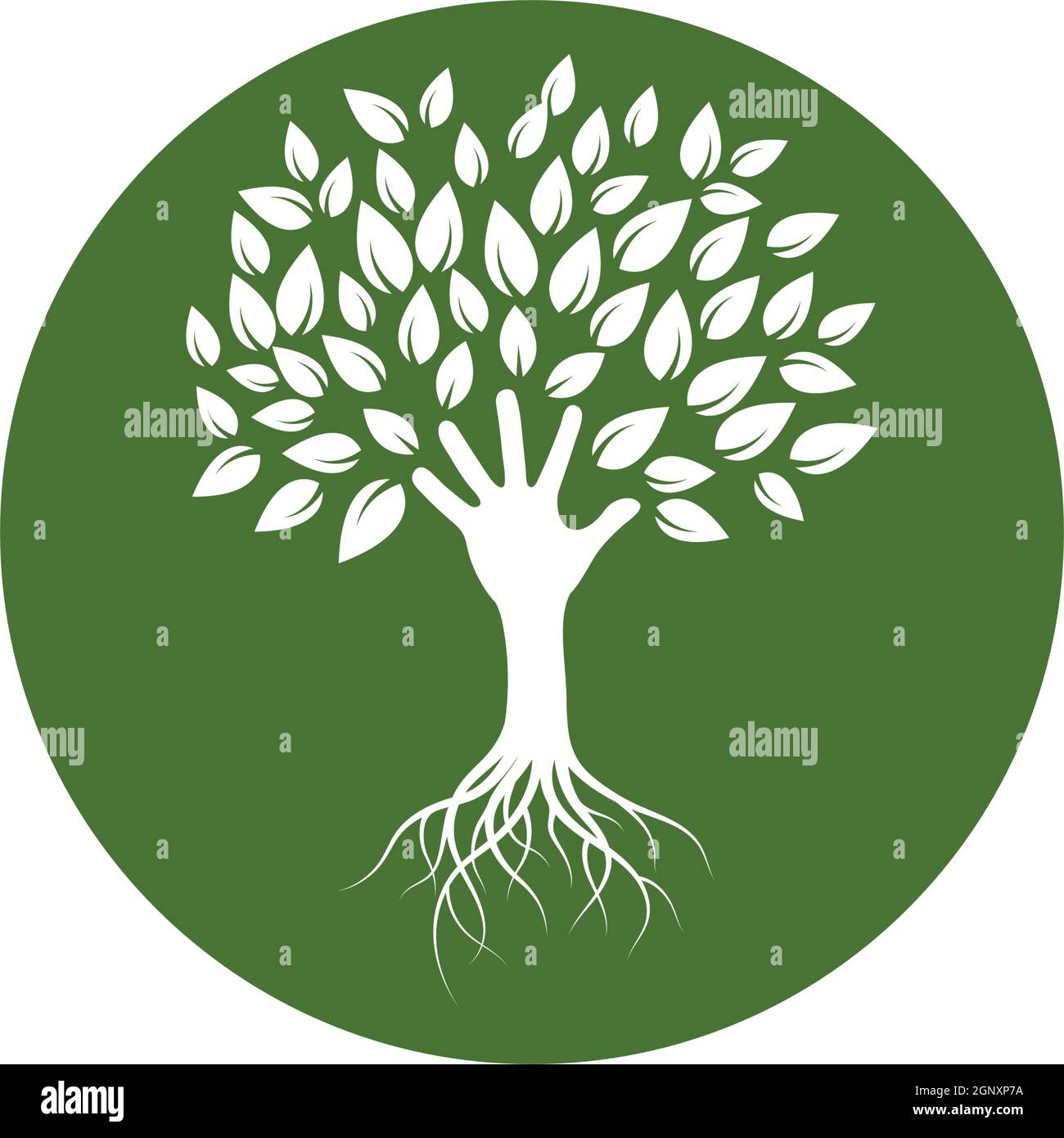 hand Tree icon logo template vector Stock Vector Image & Art - Alamy
