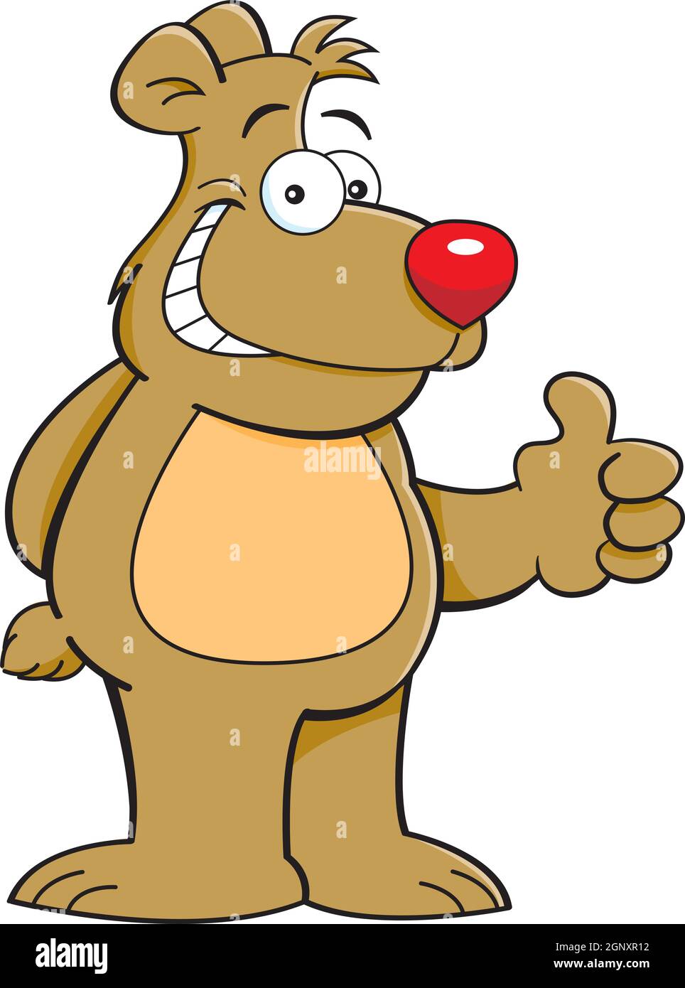 Cartoon illustration of a teddy bear giving the thumbs up sign Stock ...