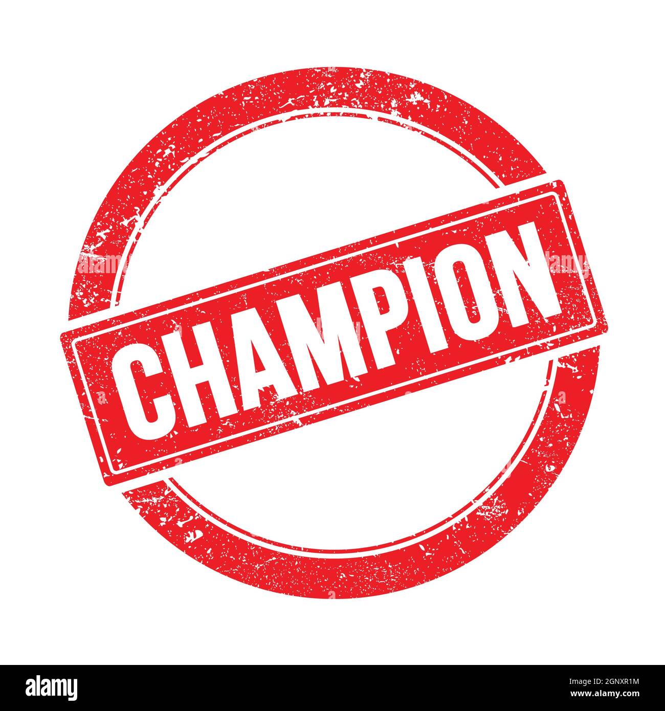 CHAMPION text on red grungy round vintage stamp Stock Photo - Alamy