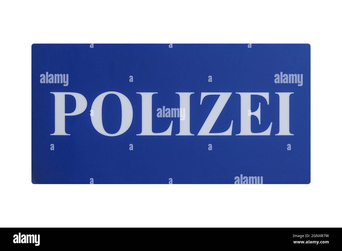 German traffic sign isolated over white background. Polizei ...