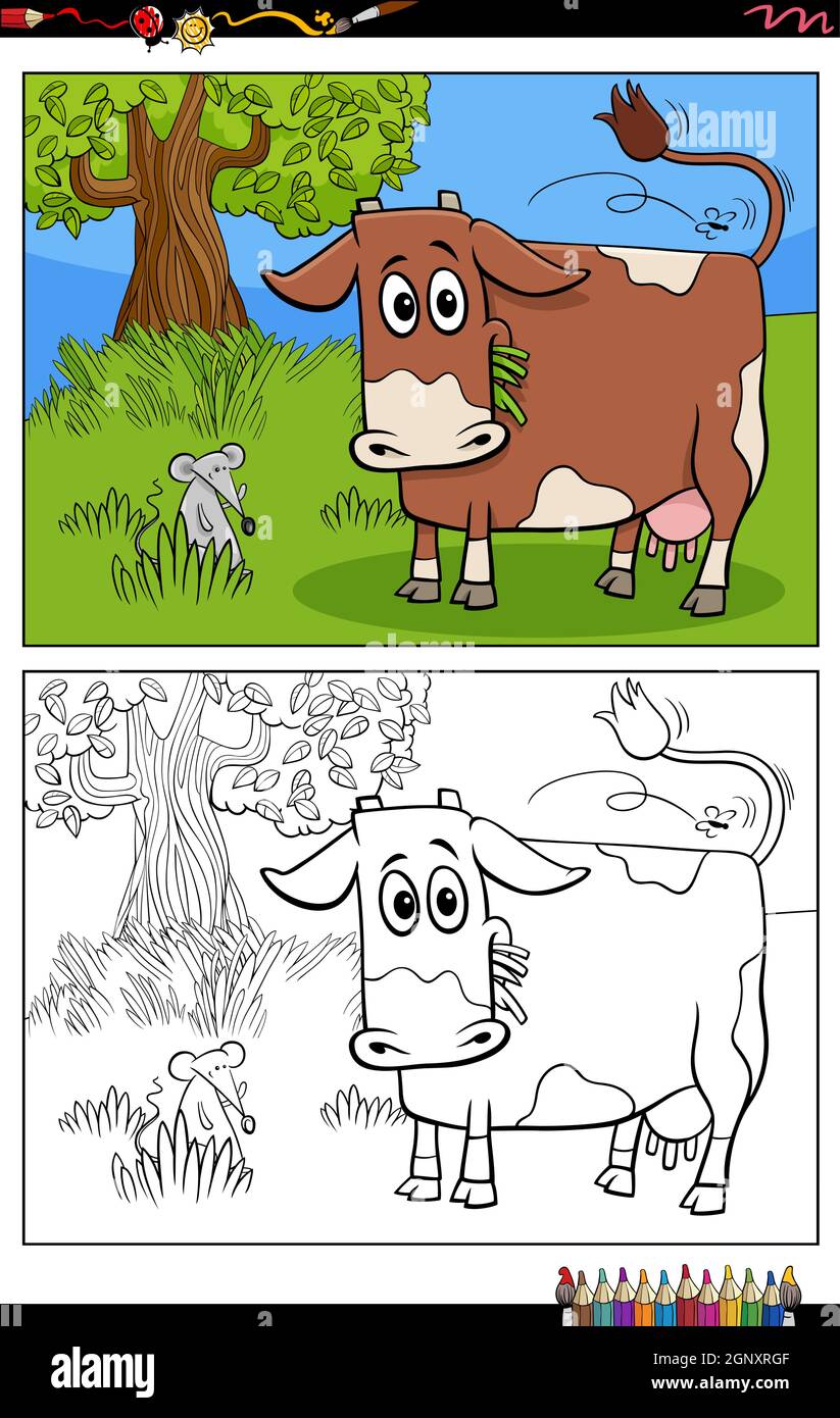 Black white on pasture Stock Vector Images - Alamy