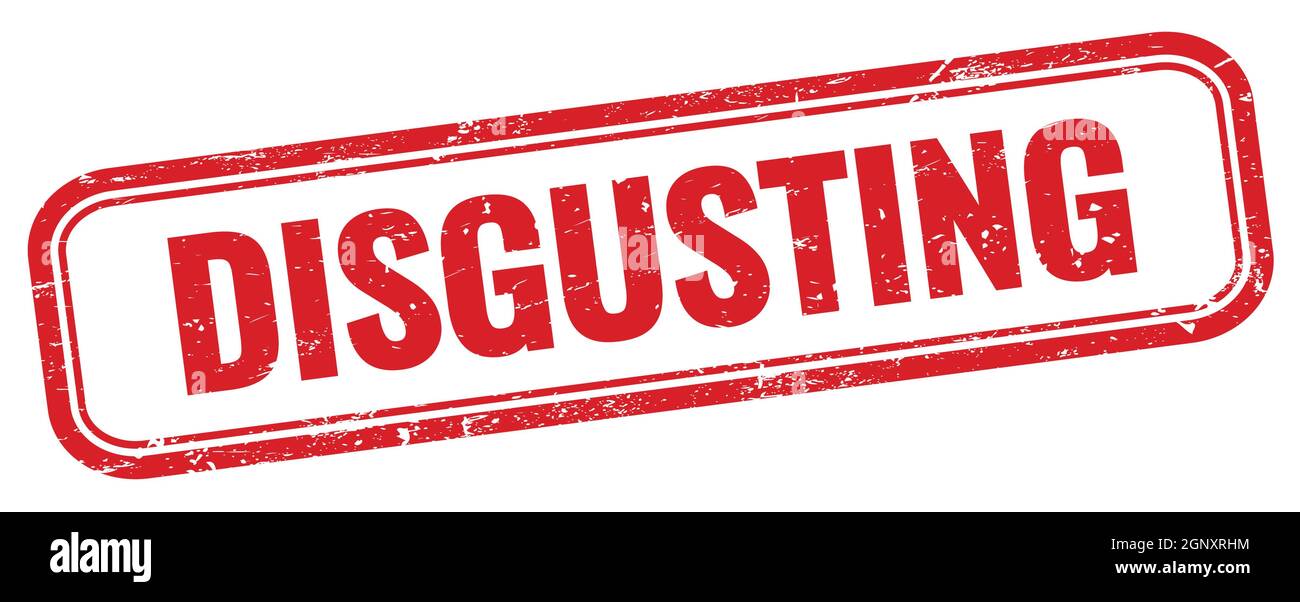 DISGUSTING text on red grungy rectangle stamp Stock Photo - Alamy