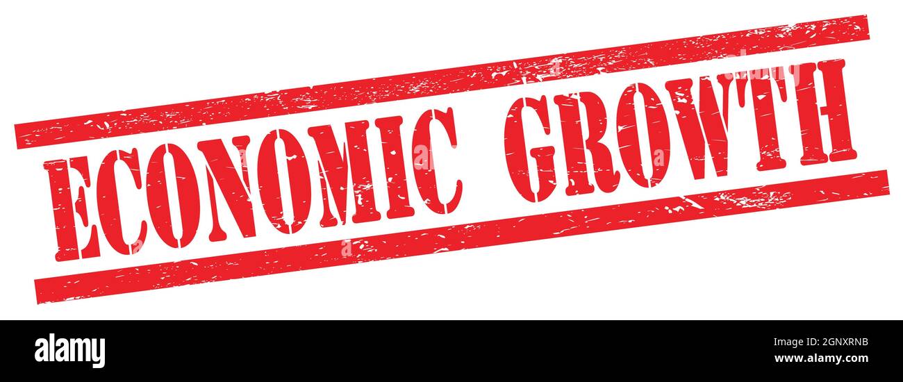 ECONOMIC GROWTH text on red grungy rectangle vintage stamp Stock Photo ...