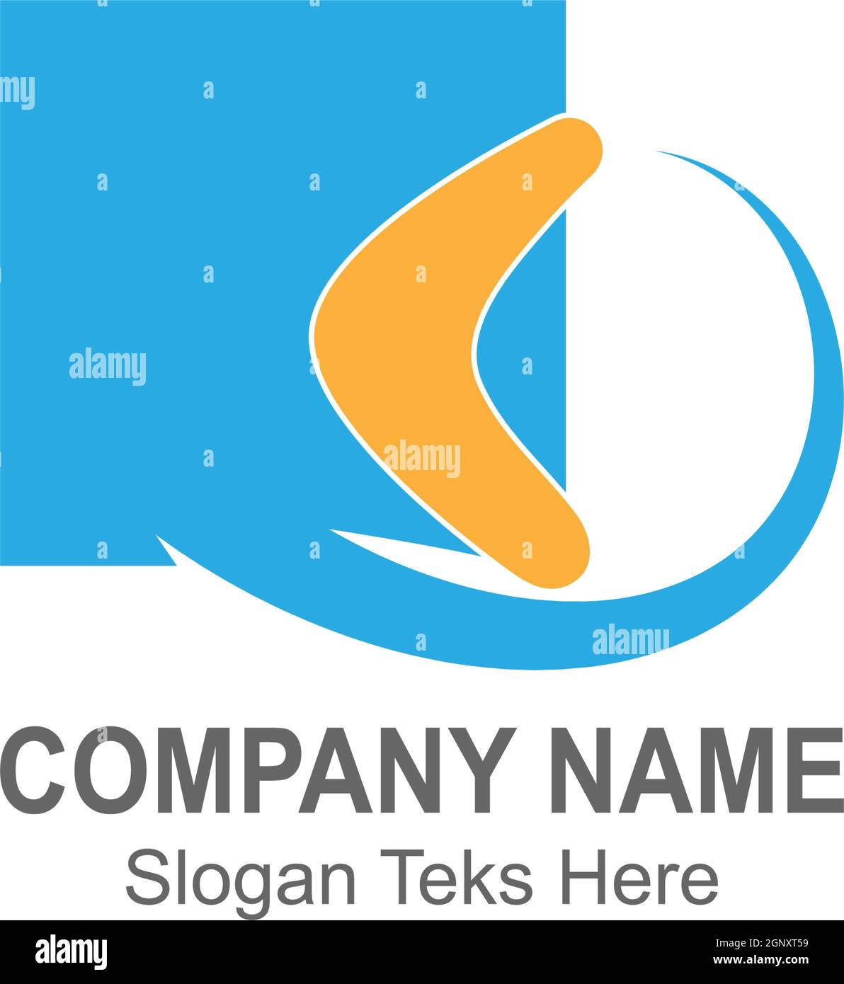 Boomerang logo icon illustration vector flat design template Stock ...