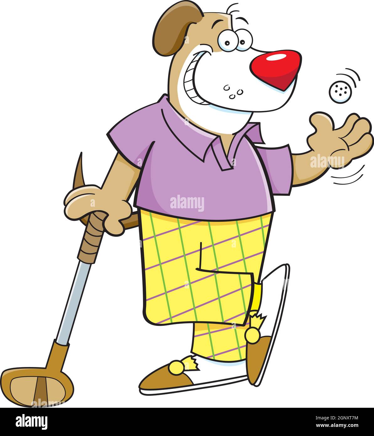 Cartoon illustration of a dog playing golf Stock Vector Image & Art - Alamy