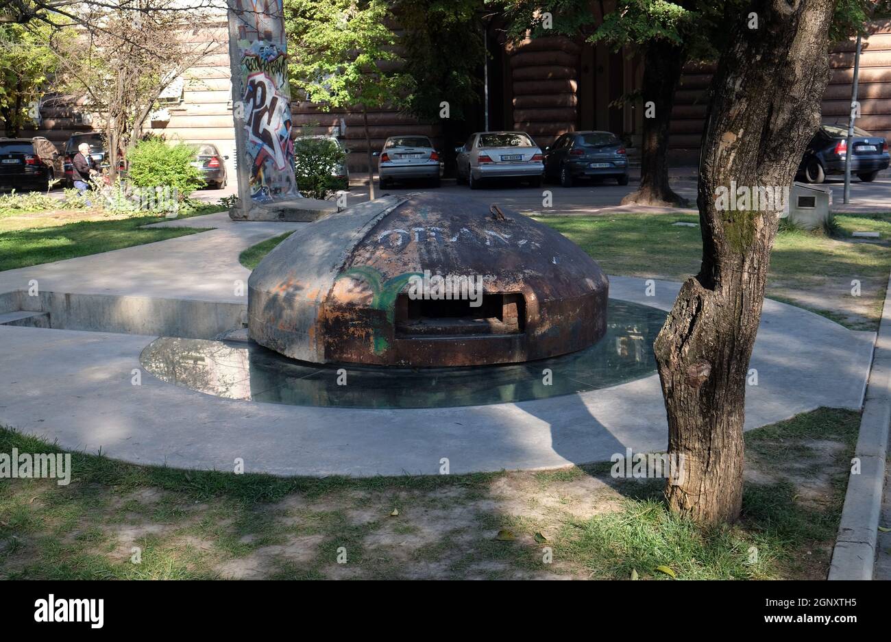 Steel bunker in Tirana, Albania Stock Photo - Alamy
