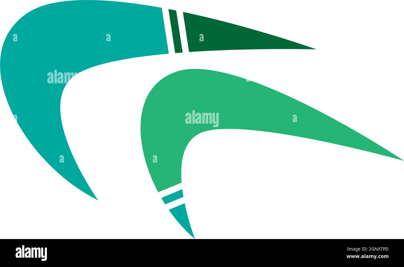 Boomerang logo icon illustration vector flat design template Stock ...