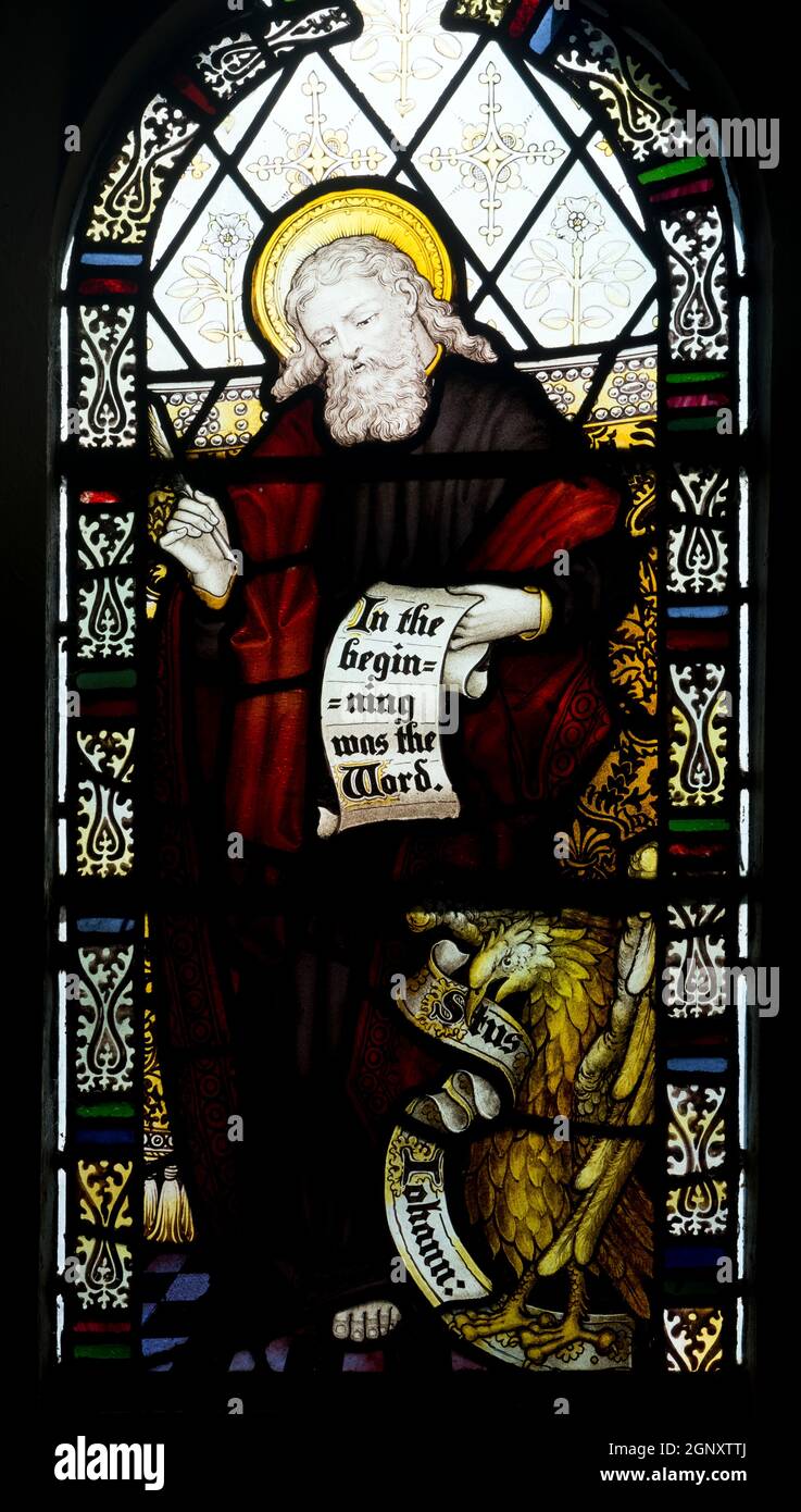 Saint John stained glass, St. Leonard`s Church, Wigginton ...
