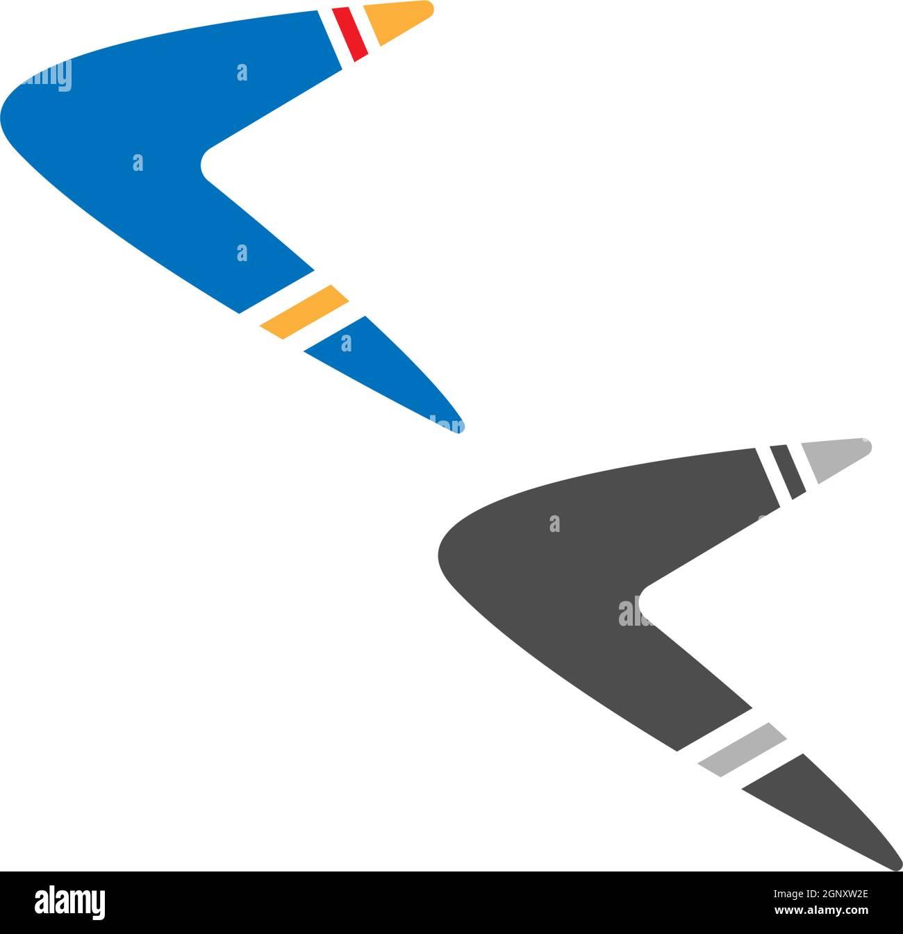 Boomerang logo icon illustration vector flat design template Stock ...