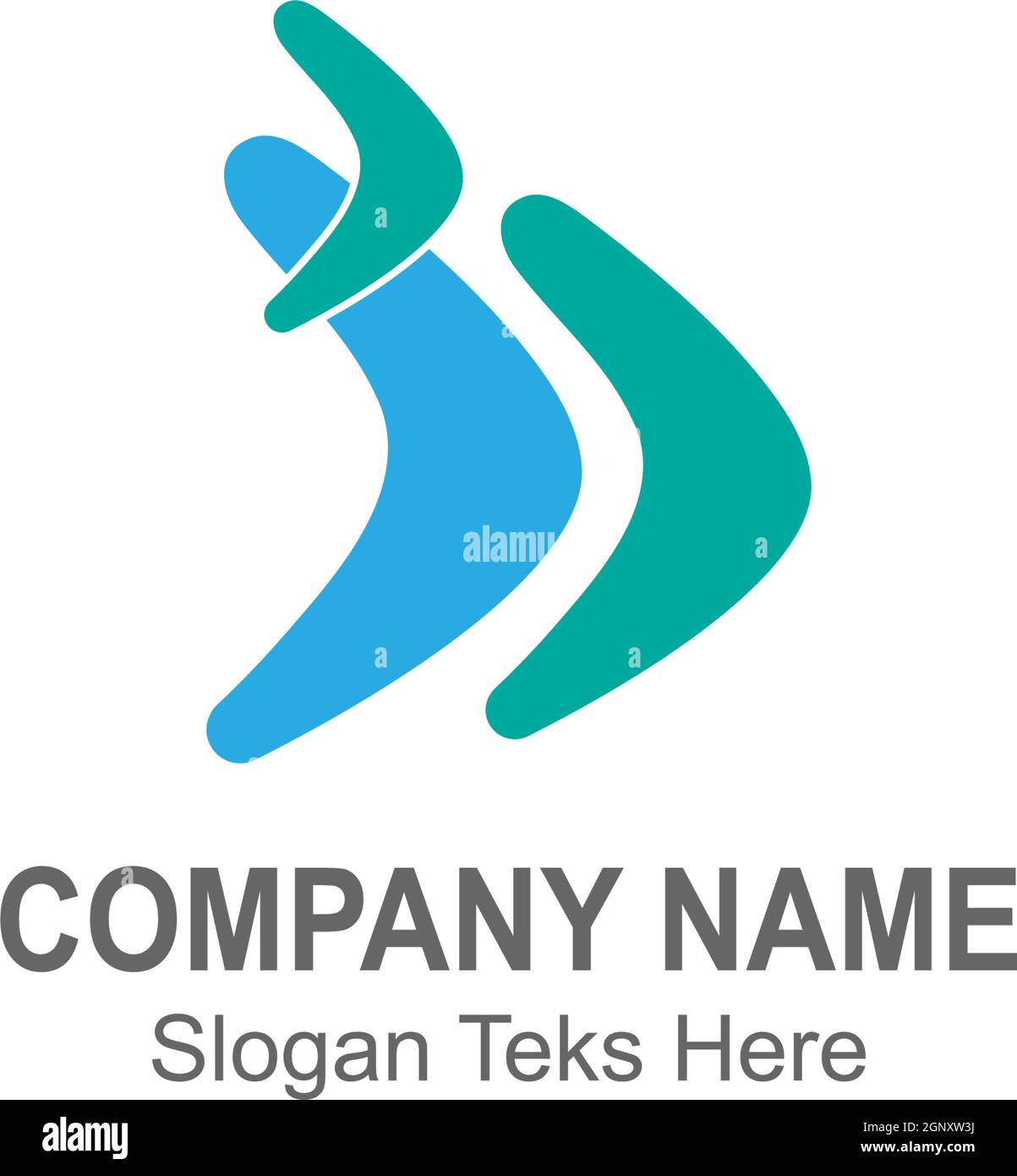 Boomerang logo icon illustration vector flat design template Stock ...