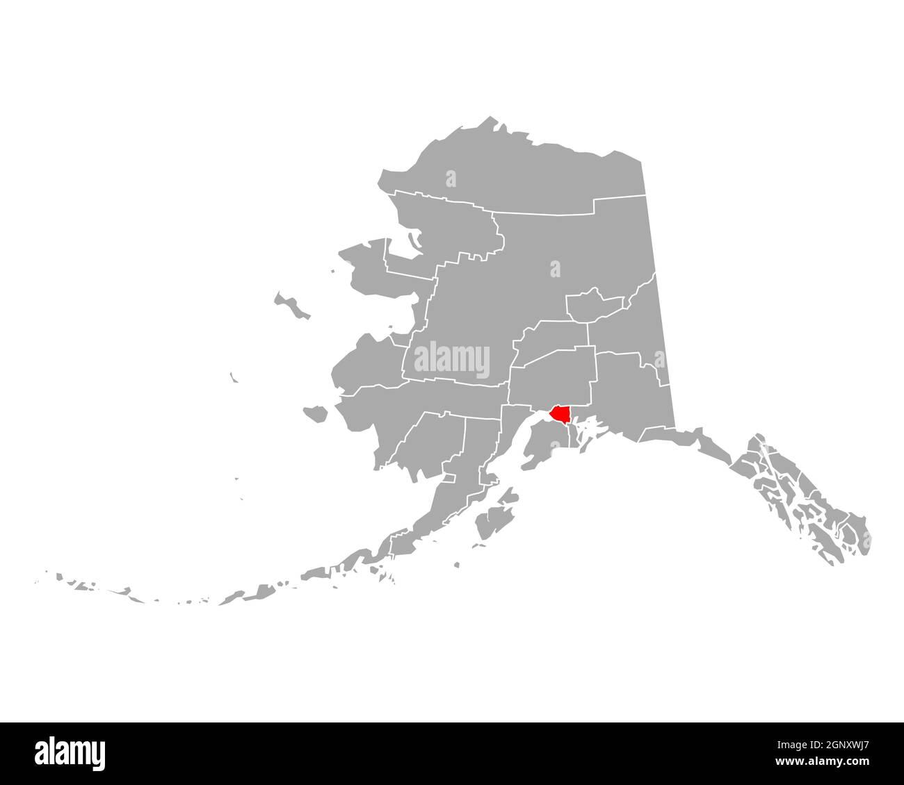 Map of Anchorage in Alaska Stock Photo - Alamy