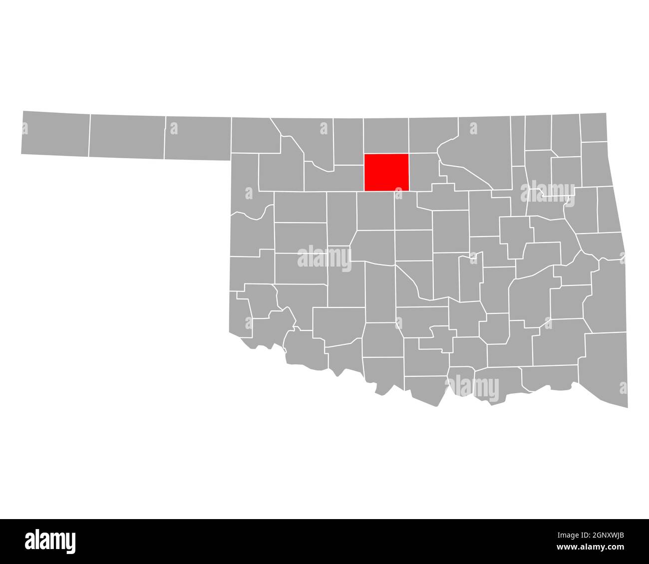 Map of Garfield in Oklahoma Stock Photo - Alamy