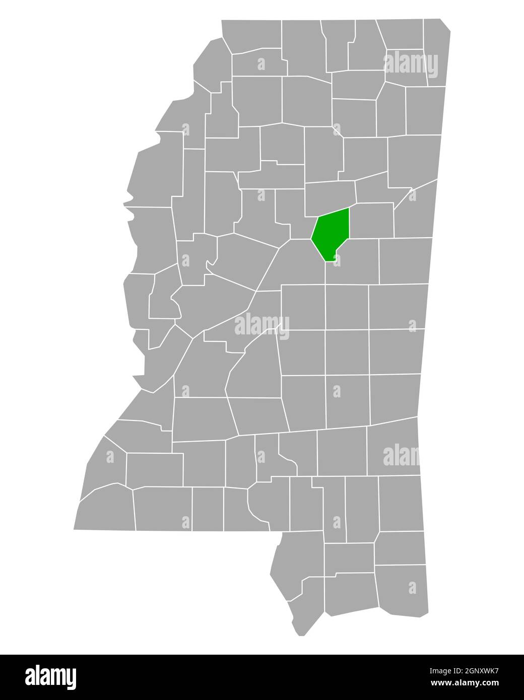 Map of Choctaw in Mississippi Stock Photo - Alamy