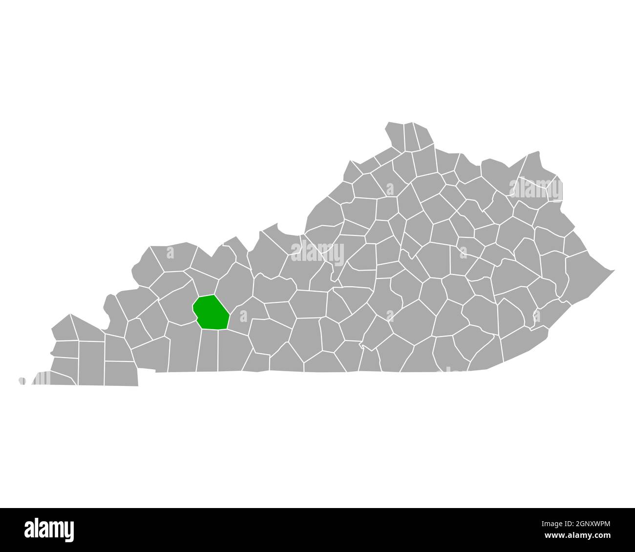 Map of Muhlenberg in Kentucky Stock Photo - Alamy