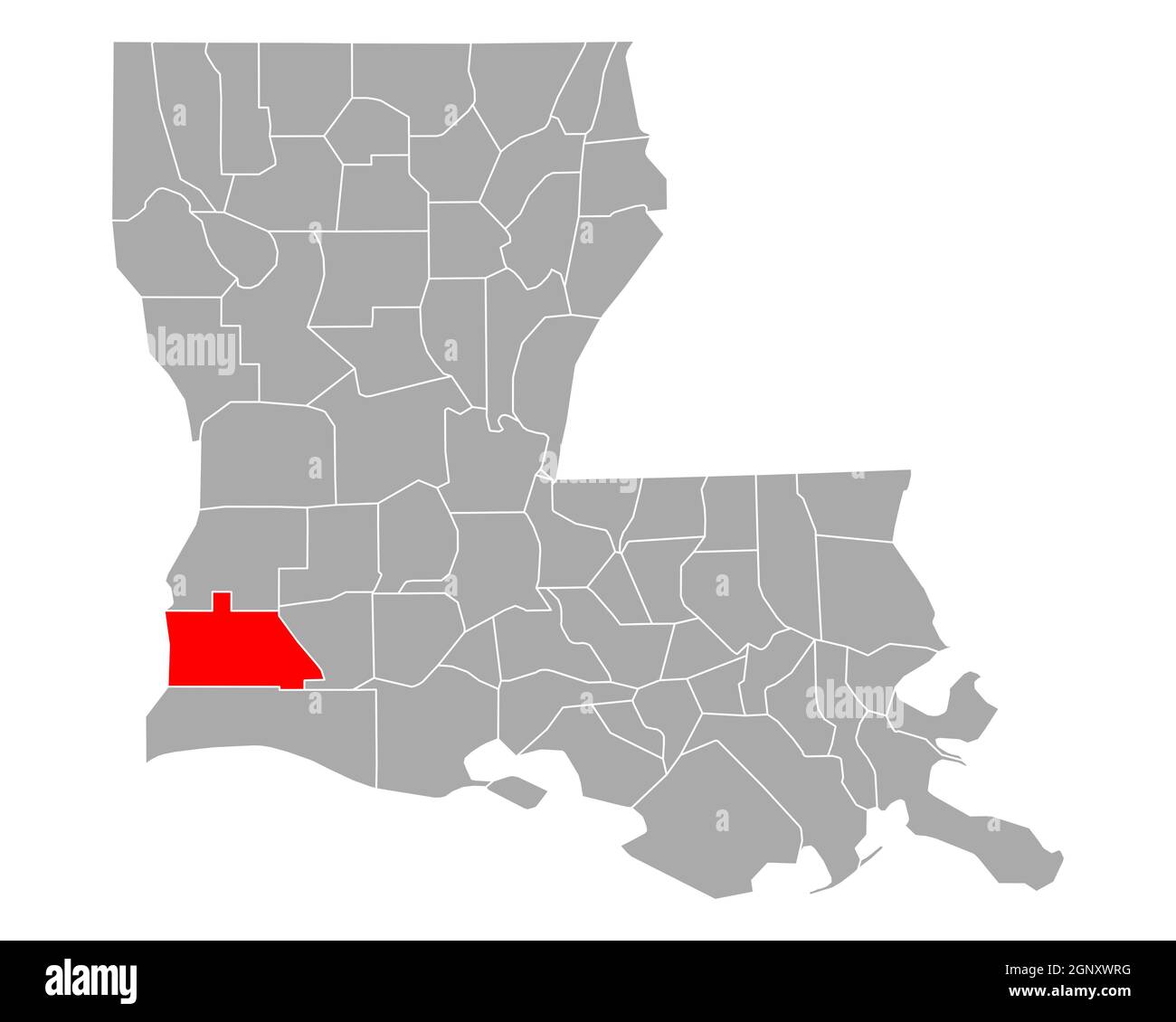 Map of Calcasieu in Louisiana Stock Photo - Alamy