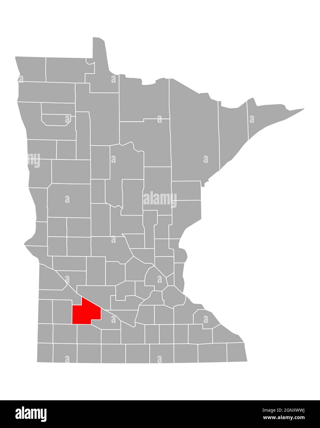 Map of Redwood in Minnesota Stock Photo - Alamy