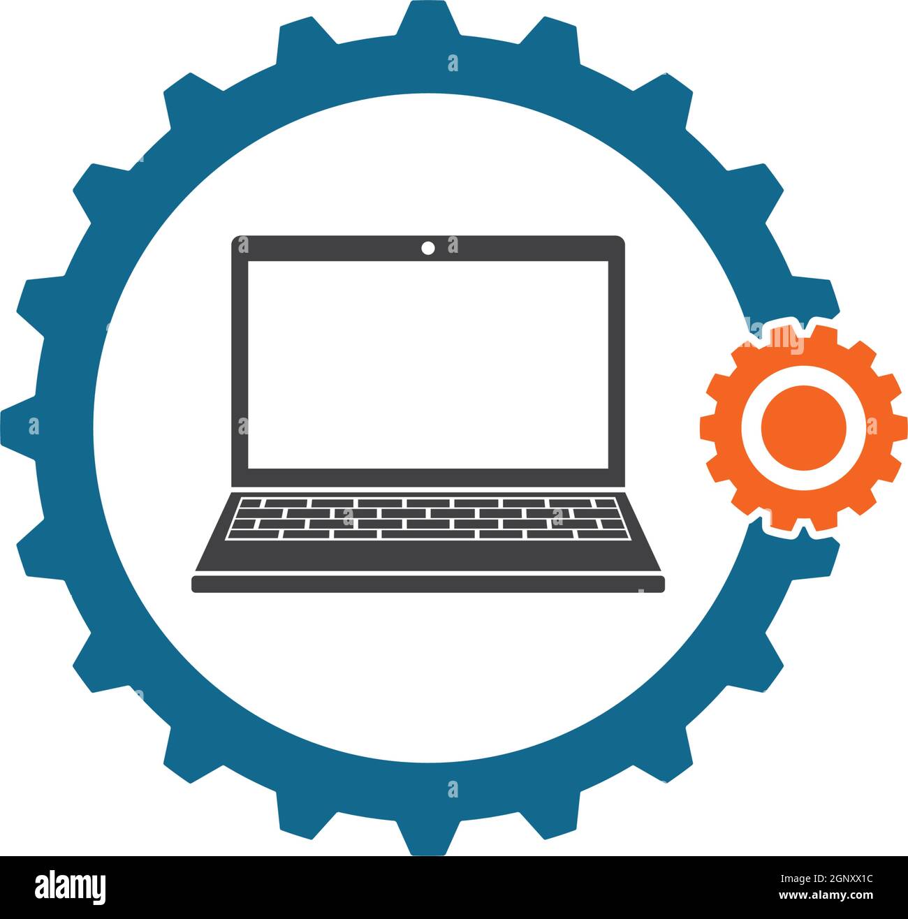 laptop gear logo icon vector illustration Stock Vector Image & Art - Alamy