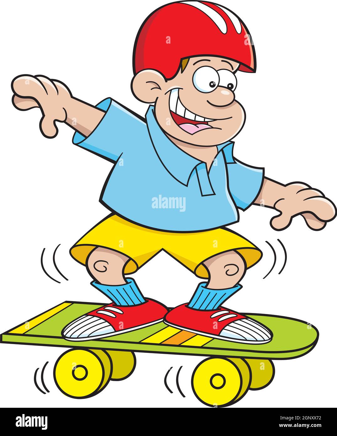 Cartoon illustration of a boy skateboarding Stock Vector Image & Art ...