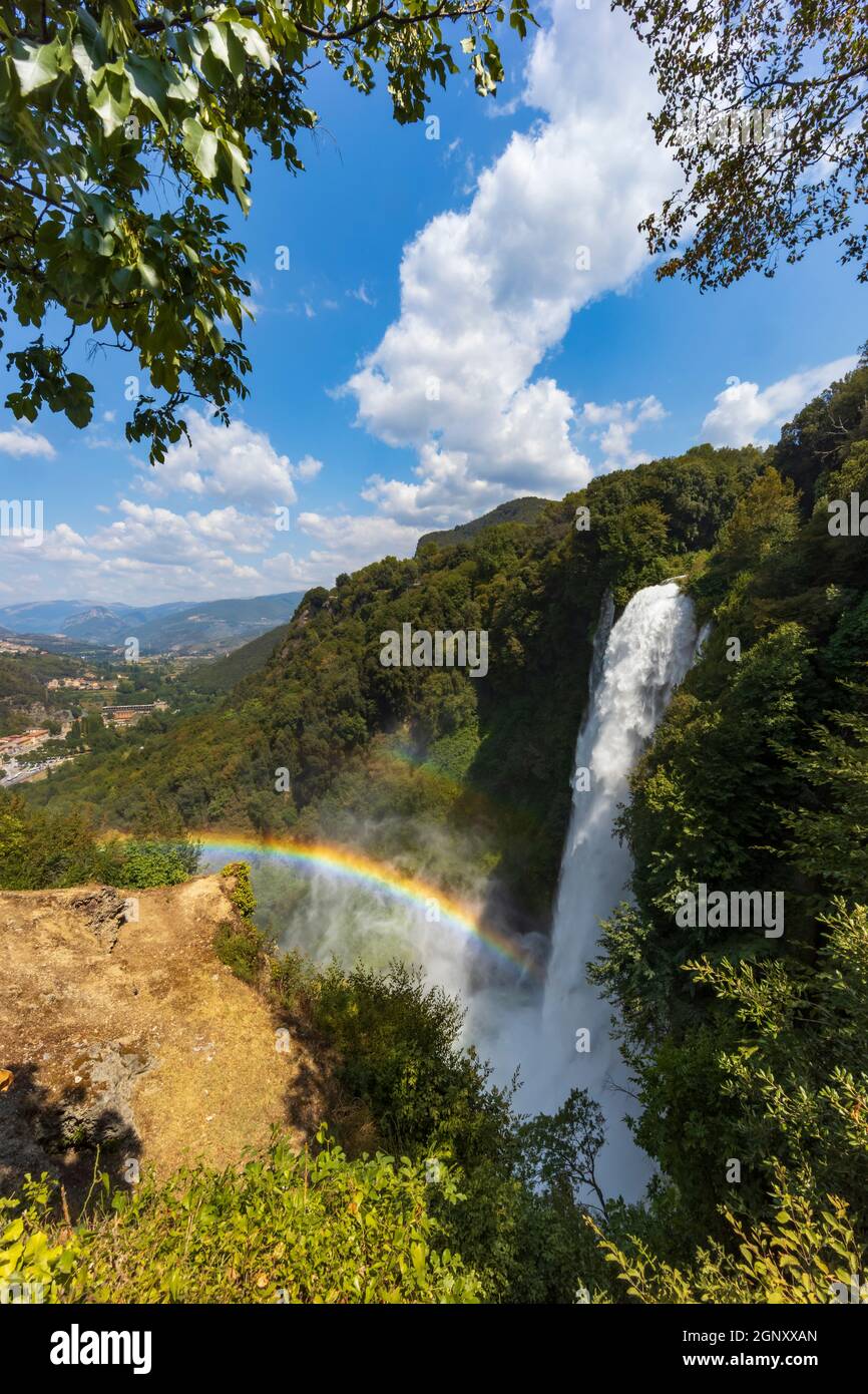 Marmore falls, Cascata delle Marmore, in Umbria region, Italy Stock ...