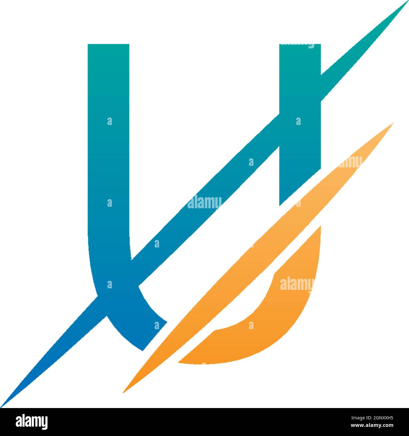 U Letter Slash Logo, Concept Letter U + icon slash illustration Stock ...