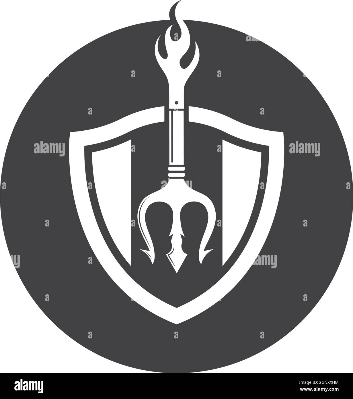Trident Logo Template vector icon illustration Stock Vector Image & Art ...