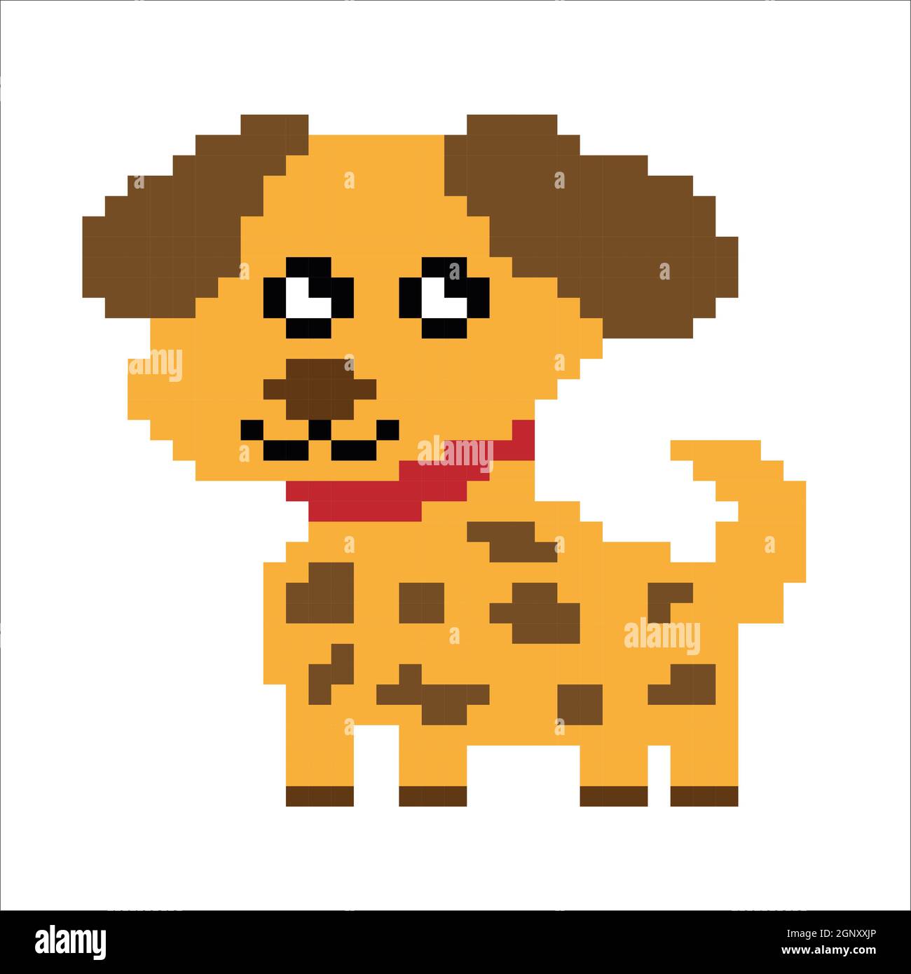 dog Pixel Art isolated on white Background. Animal Pixel art Stock ...