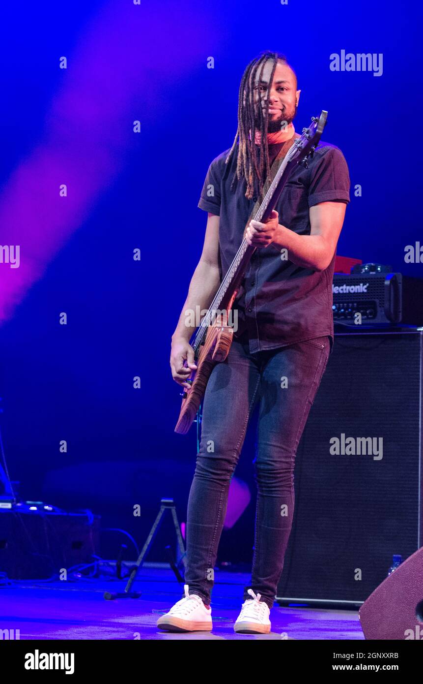 Bass guitarist Revan October performing at the National Arts Festival ...