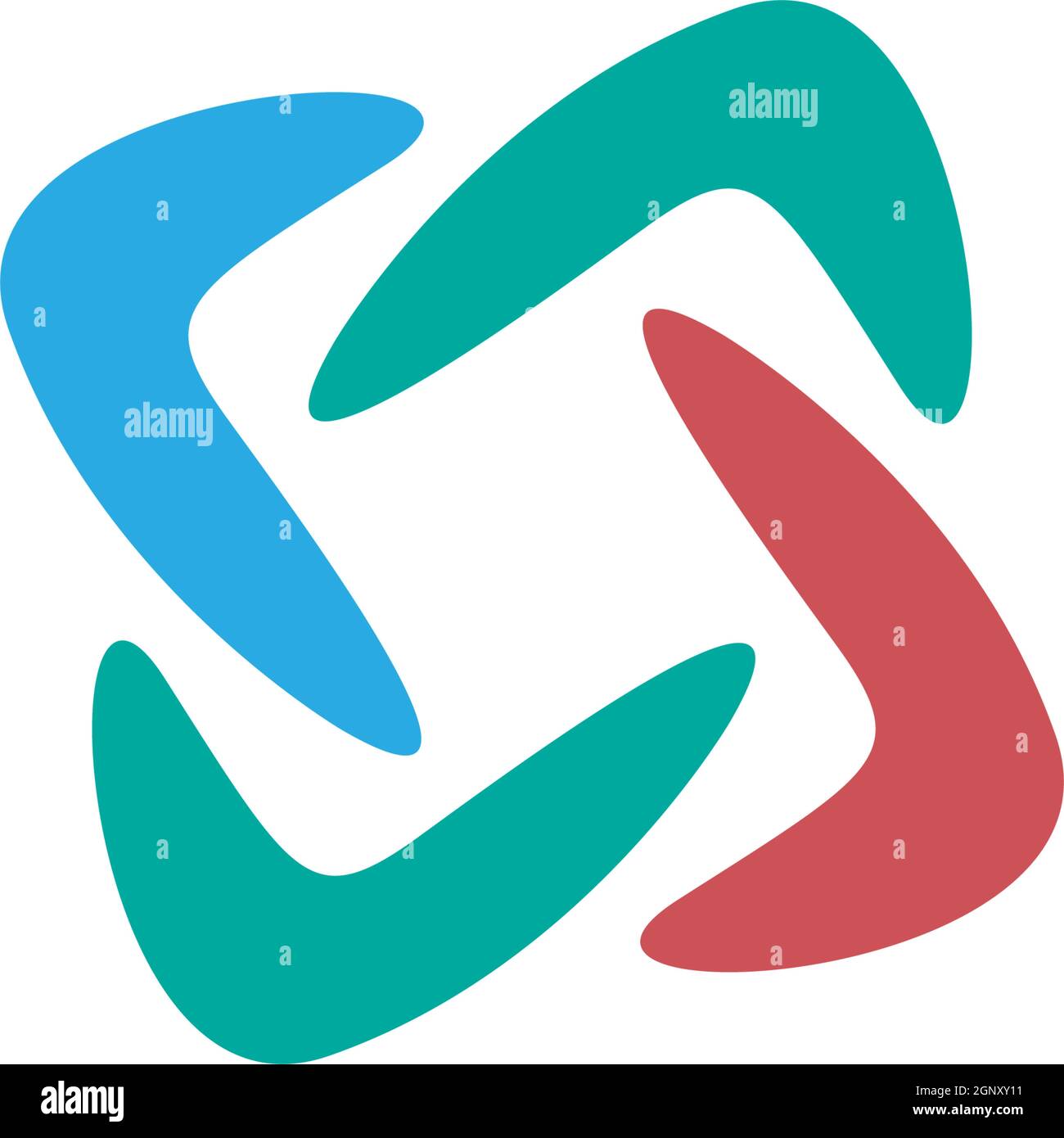 Boomerang logo icon illustration vector flat design template Stock ...