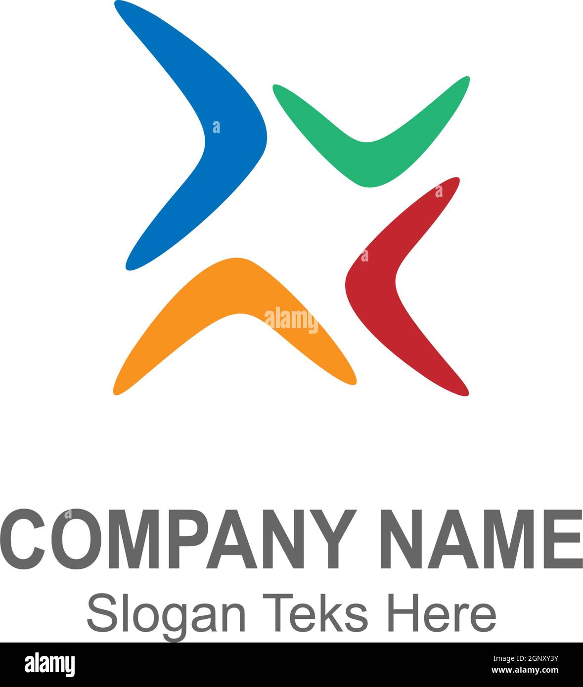 Boomerang logo icon illustration vector flat design template Stock ...