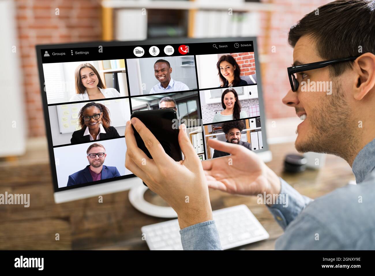 Corporate Team Building Activity Using Video Conferencing Call Stock ...