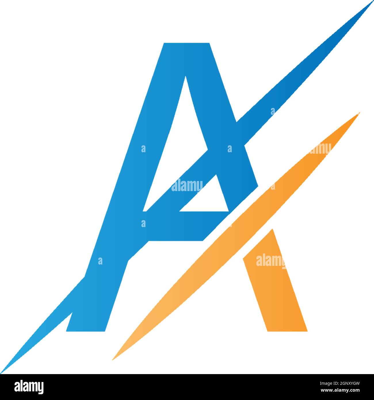 A Letter Slash Logo, Concept Letter A + icon slash illustration Stock ...
