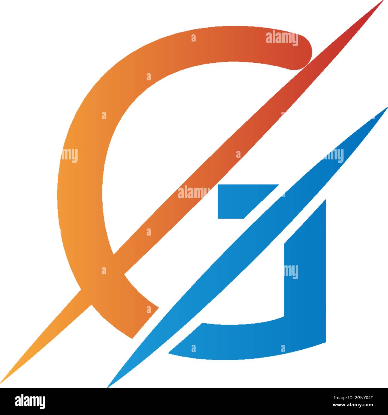 G Letter Slash Logo, Concept Letter G + icon slash illustration Stock ...