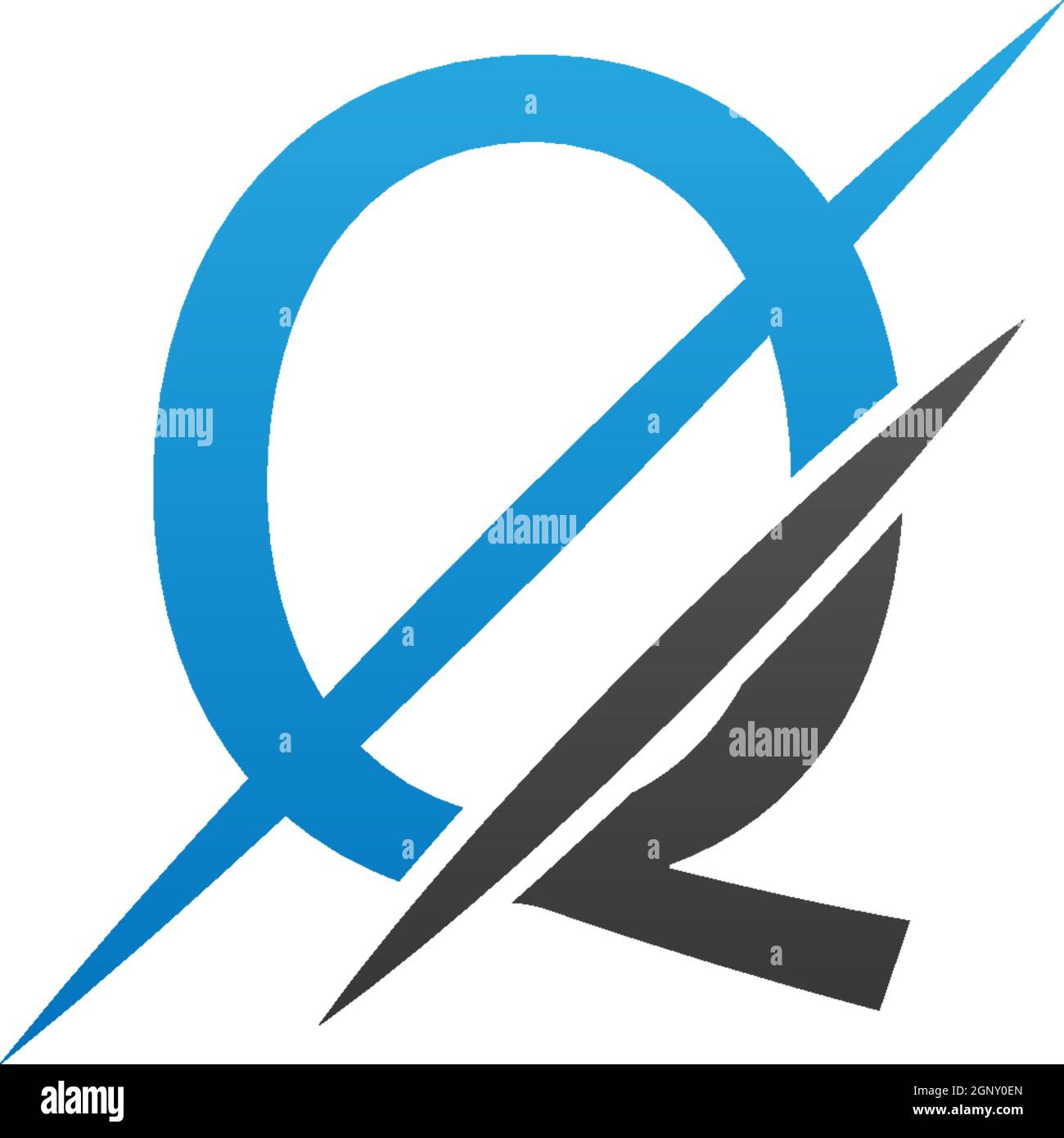 Q Letter Slash Logo, Concept Letter Q + icon slash illustration Stock ...
