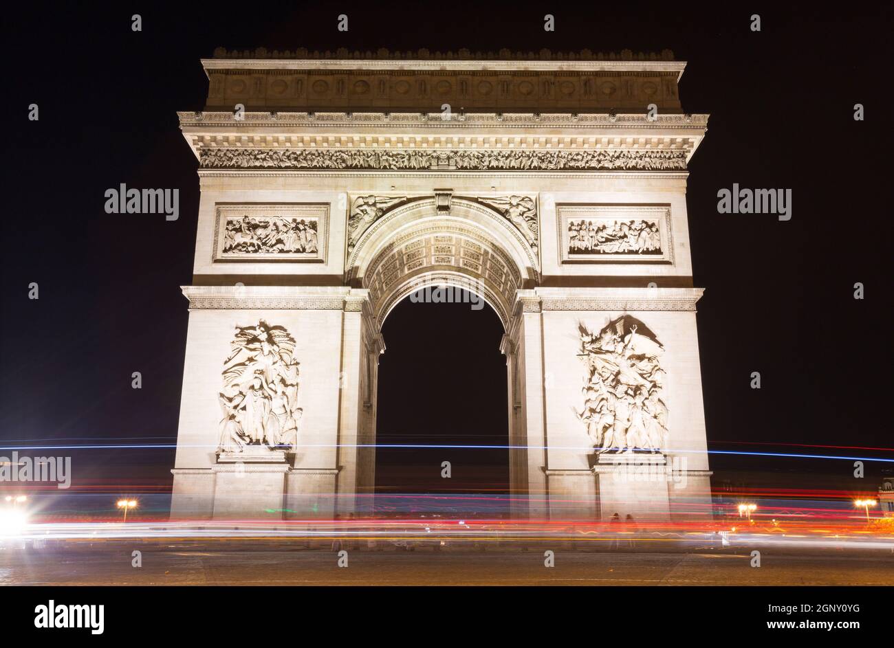 The Famous Arc de Triomphe in Paris, France in the summer of 2016 Stock ...