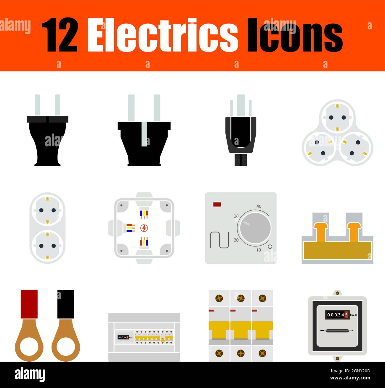 Electrics Icon Set Stock Vector Image & Art - Alamy