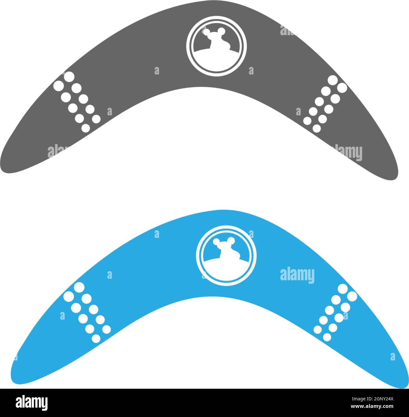 Boomerang logo icon illustration vector flat design template Stock ...