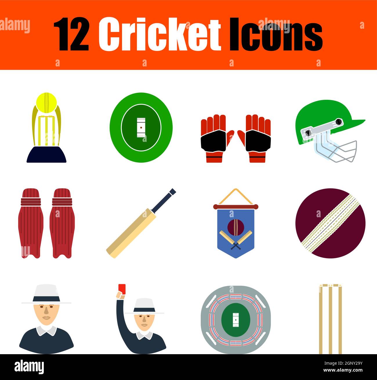 Cricket Icon Set Stock Vector Image & Art - Alamy